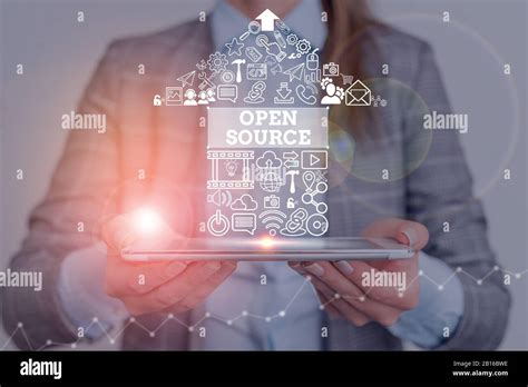 Conceptual Hand Writing Showing Open Source Concept Meaning Denoting