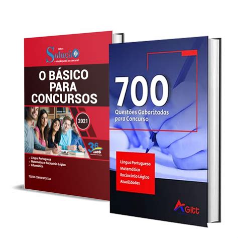 KIT Apostila Basico Para Concursos 700 Questoes Ed Solucao