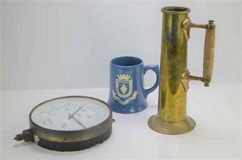 Lot 167 A Brass Tankard Made From A Shell Together