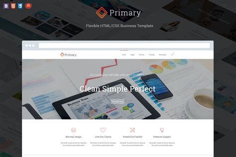 Primary Flexible Business Html 5css 3 Template Download For Wordpress