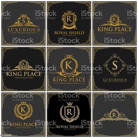 럭셔리 빈티지 문장 기호 기호 세트 서예 왕실 엠블럼과 요소 우아한 장식 문자에 대 한 벡터 문장 모노그램 장식입니다 0명에 대한 스톡 벡터 아트 및 기타 이미지 Istock
