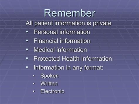Hipaa Summary For Training Ppt