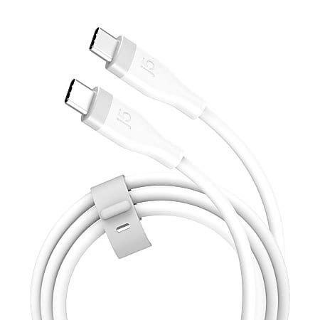 J Create USB C W Liquid Silicone Fast Charging Cable White JUCX W Office Depot