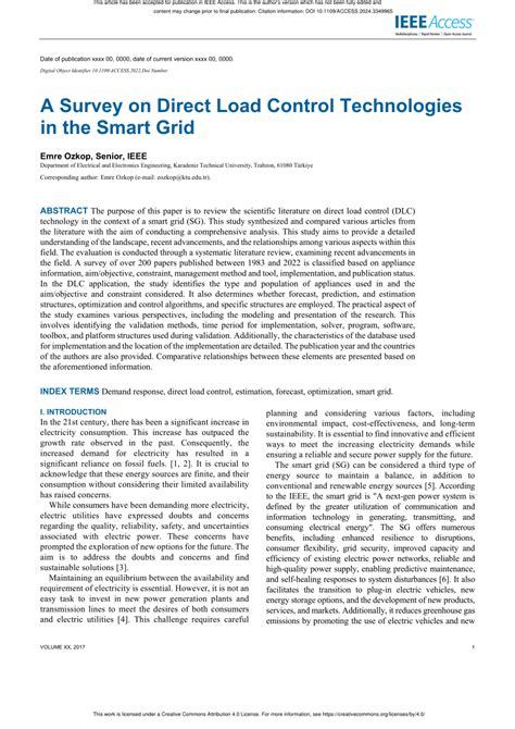Pdf A Survey On Direct Load Control Technologies In The Smart Grid