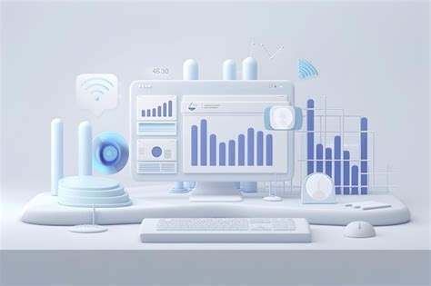 Modern Data Visualization And Analytics Dashboard With Isometric 3d Charts Premium Ai