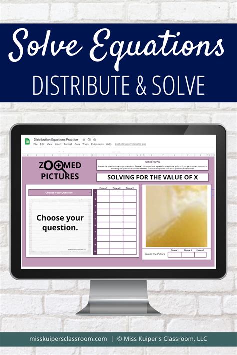Solving Equations With Distributive Property Solving Equations Middle School Math Resources
