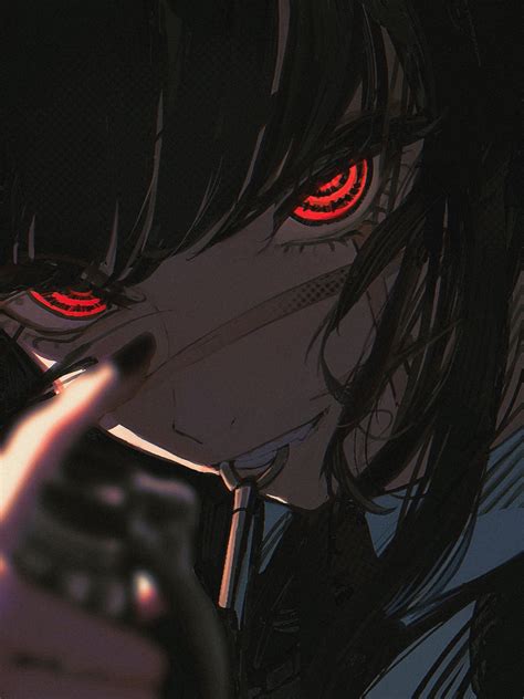 Chainsaw Man Scars Dark Hair Red Eyes John Kafka Mitaka Asa Closeup Hd Phone Wallpaper