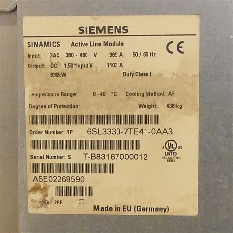 Maschinenteil24 Siemens Sinamics Active Line Module Buy Online