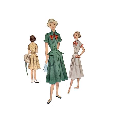 Vintage 40s Girl Scout Uniform Pattern Pre Cut Button Front Dress Size 12 Bust 30 Scouting