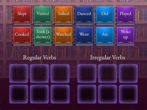 Sorting Regular Vs Irregular Verbs 15 Hours Group Sort Sorting Regular Vs Irregular Verbs 15 Hours Group Sort
