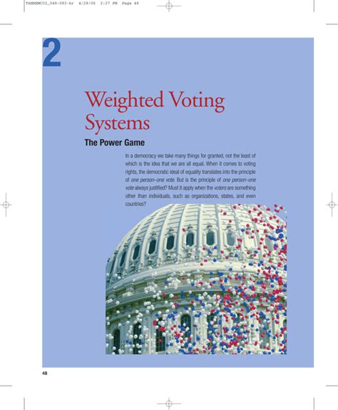 Weighted Voting Systems Department Of Mathematical Sciences