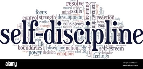 Self Discipline Vector Illustration Word Cloud Isolated On A White