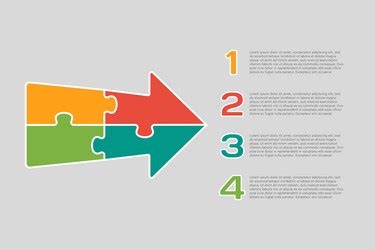 Diagram Infographic 4 Steps Arrow Right Puzzle Vector Image