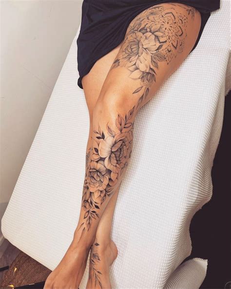 Full Leg Floral Tattoo Artofit