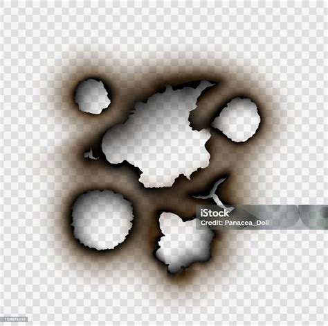찢어진된 종이 찢어진 설정된 구멍 탄 및 투명 한 배경에서 불꽃 3차원 형태에 대한 스톡 벡터 아트 및 기타 이미지 3차원 형태 가장자리 갈색 Istock