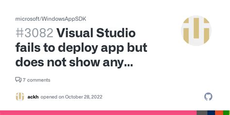 Visual Studio Fails To Deploy App But Does Not Show Any Errors Issue Microsoft