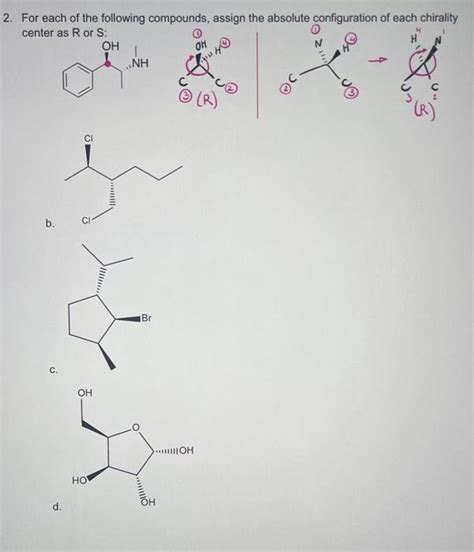 solved for each of the following compounds assign the