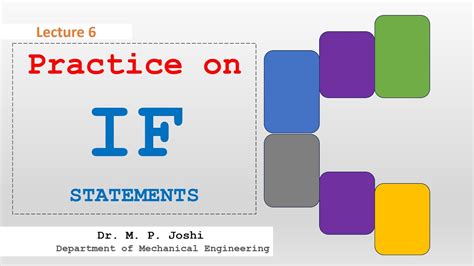 Lecture 6 Practice Session If Else Youtube