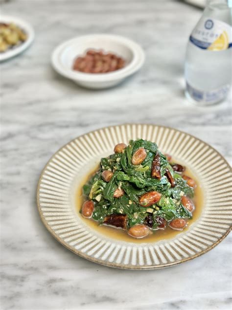 시금치땅콩무침 레시피 중국식 시금치무침요리 만들기 果仁菠菜