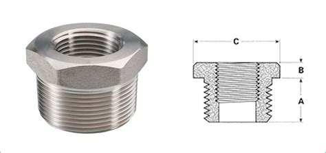 Threaded Bushing Ss Threaded Hex Head Bushing Forged Screwed Bushing