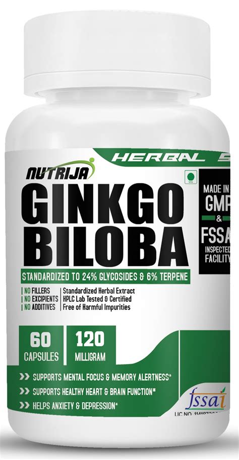 Buy Ginkgo Biloba 120mg Capsules Supplement Online In India Nutrija
