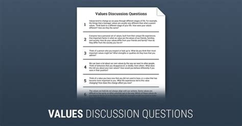 Values Discussion Questions Therapist Aid