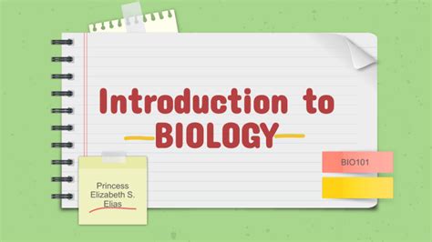 Introduction To Biology BIO101 Presentation