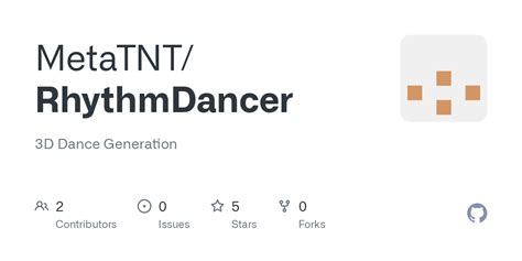 Github Metatnt Rhythmdancer D Dance Generation