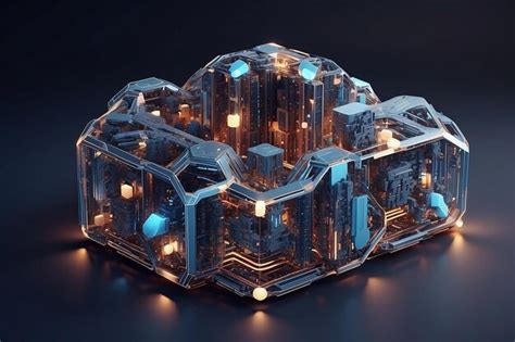 Premium Photo Blockchain Digital Illuminated Shape Big Data Node Base Concept 3d Rendering