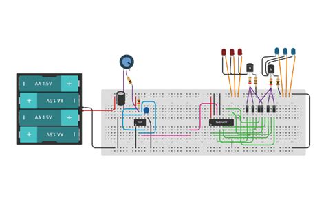 Circuit Design Dancing Light Tinkercad