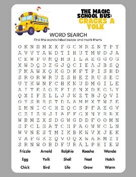 The Magic School Bus “cracks A Yolk” Word Search Puzzle Tpt