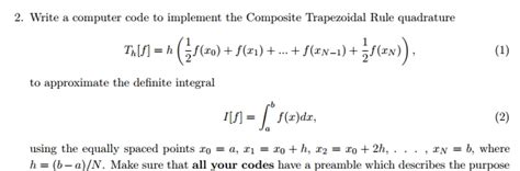 Solved Write A Computer Code To Implement The Composite