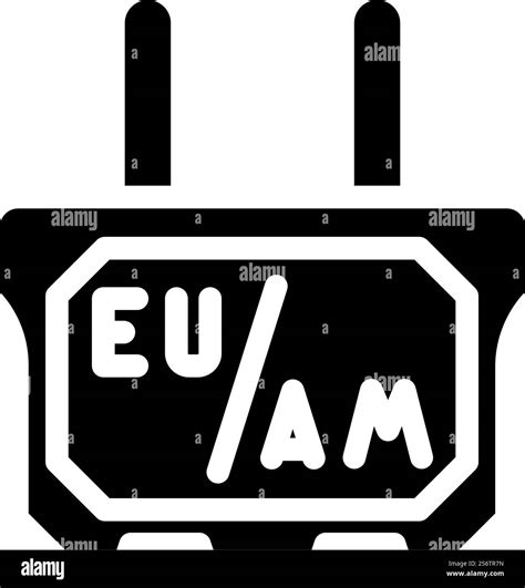 Adapter Socket Glyph Icon Vector Adapter Socket Sign Isolated Contour Symbol Black