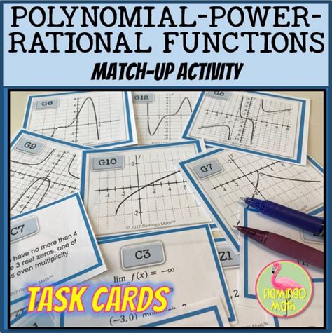 Polynomial Power And Rational Functions Match Up Activity Flamingo Math With Jean Adams