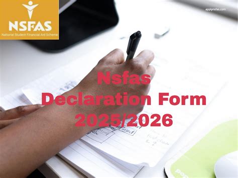 Nsfas Declaration Form 2025 2026 Nsfas Online Application 2025