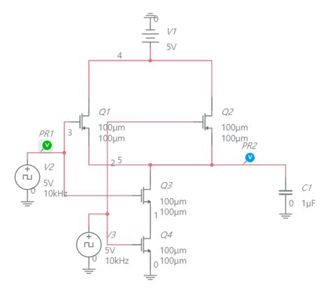 CMOS NAND Gate Multisim Live