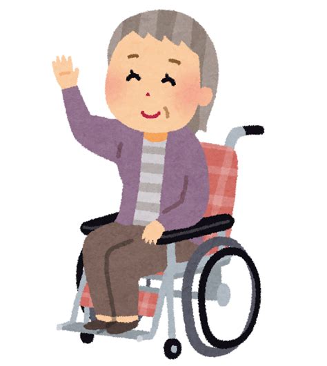 無料イラスト かわいいフリー素材集 車いすに乗ったお婆さんのイラスト