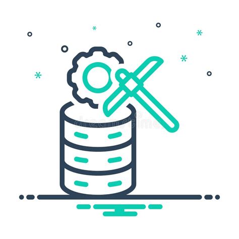Mix Icon For Data Mining Data And Storage Stock Vector Illustration