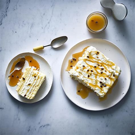 Passion Fruit Ice Cream Cake With Coconut Caramel Sauce My Heath Recipes