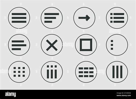 Menu For Apps And Web Hamburger Menu Dropdown In Circle Set Interface