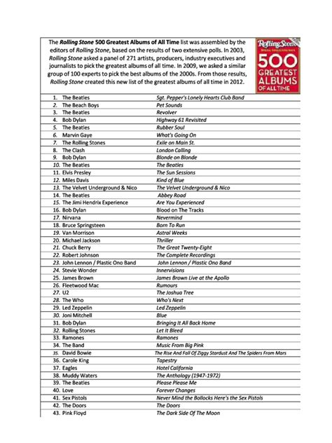 500 Greatest Albums Rolling Stones Pdf The Beatles Soul Music
