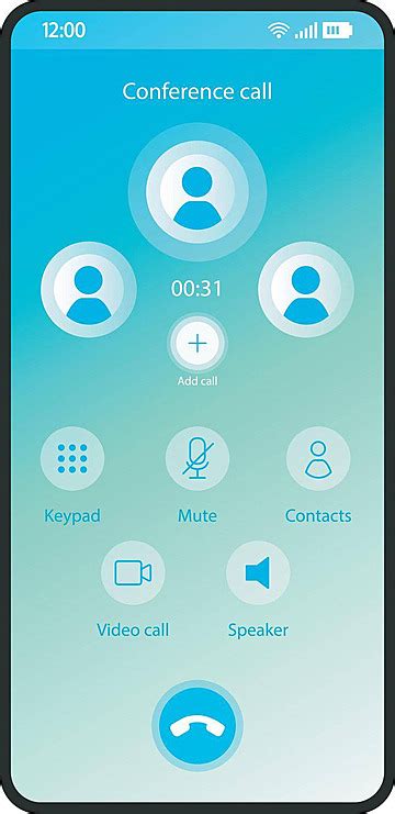 Conference Call Smartphone Interface Vector Template Layout Conferencing Answer Vector Template