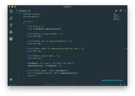 C Program To Find Compound Interest Using User Input Values Codevscolor