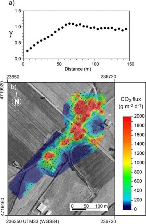 A Experimental Variogram And Variogram Model Of Normal Scores Of Co 2