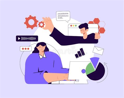 Business Support Abstract Concept Vector Illustrations Digital Marketing Illustration Set Stock