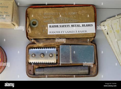 A Us Army Razor Kit By Gillette From World War Two On Display In The