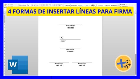 Cómo Hacer LÍneas Para Firmas En Word Youtube