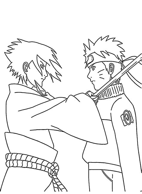 Naruto Vs Sasuke Coloring Pages