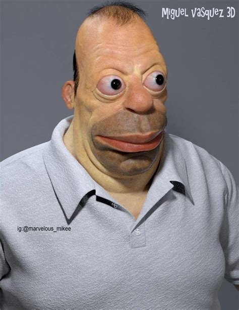 Re Imagined 3d Sculpture Of Homer Simpson As A Human Scrolller