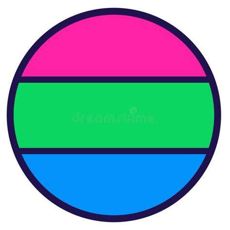 Polysexual Lgbt Pride Flag Festive Circle Badge Stock Vector